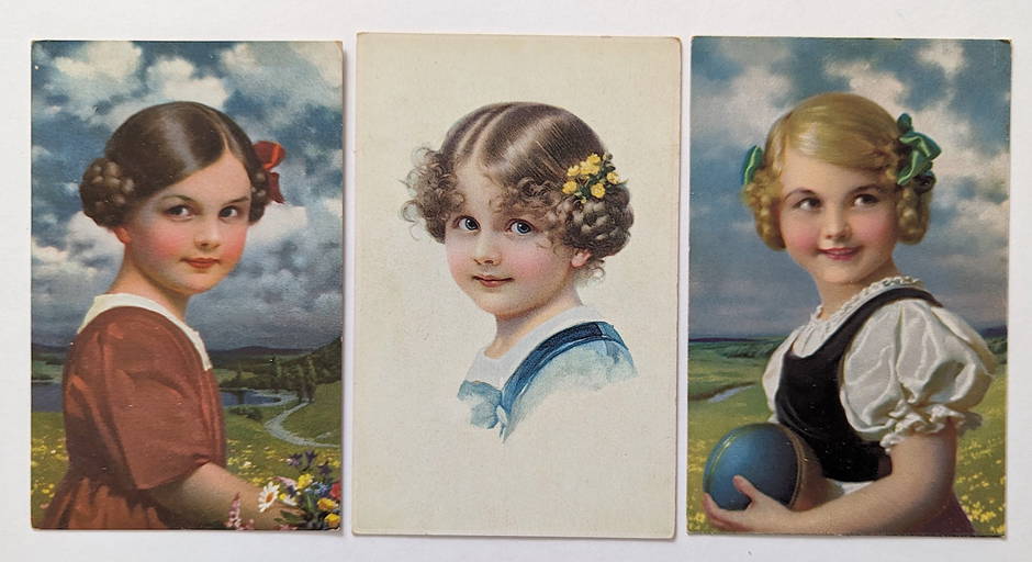 Vintage Original Set 3 Beautiful Rare Postcards