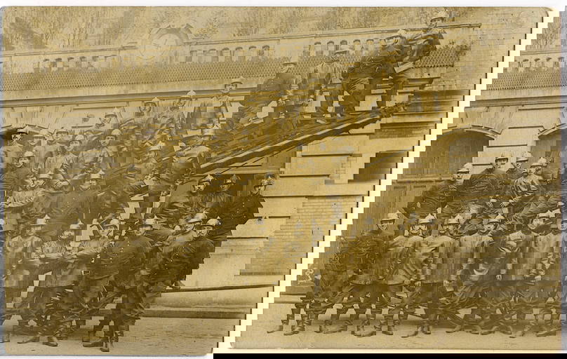 Vintage Original Real Photo Postcard Firefighters On Truck