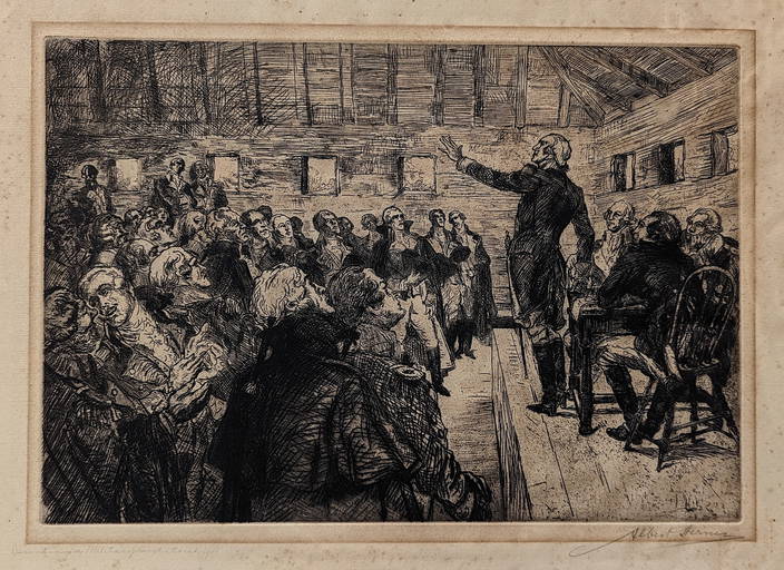 1932 Etching By Albert Stern Washington Prevents Military