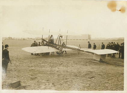 Antique Silver Photo Aviation Pioneer, Biplane 1910's