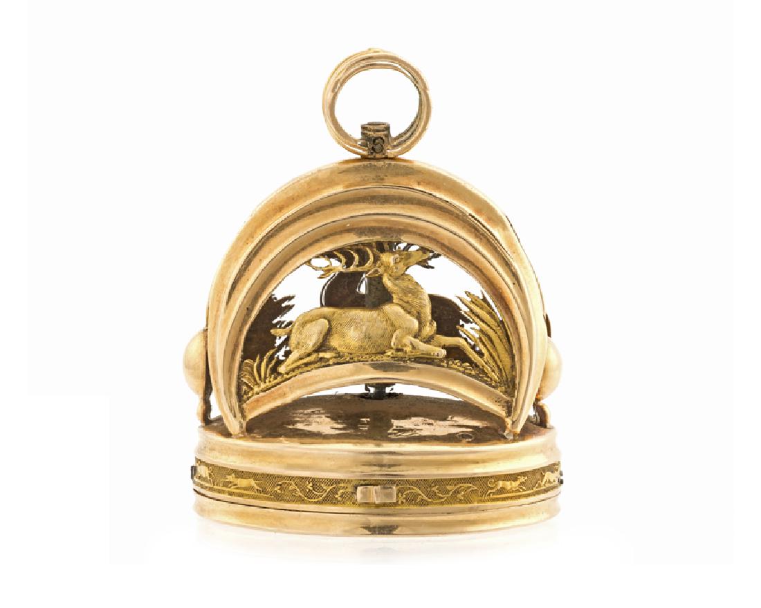 An Antique gold musical fob