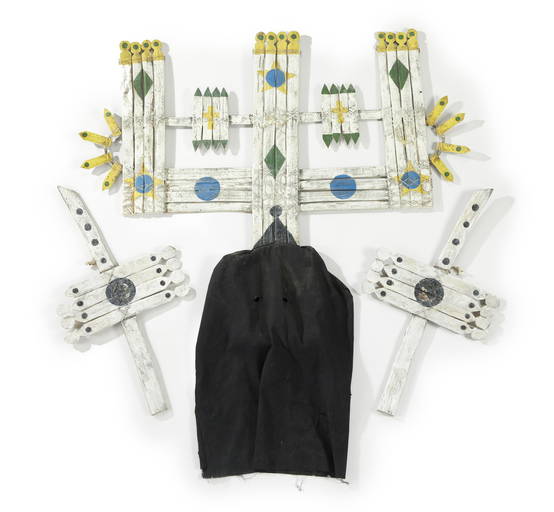 An Apache Gan Dance Mask And Wands