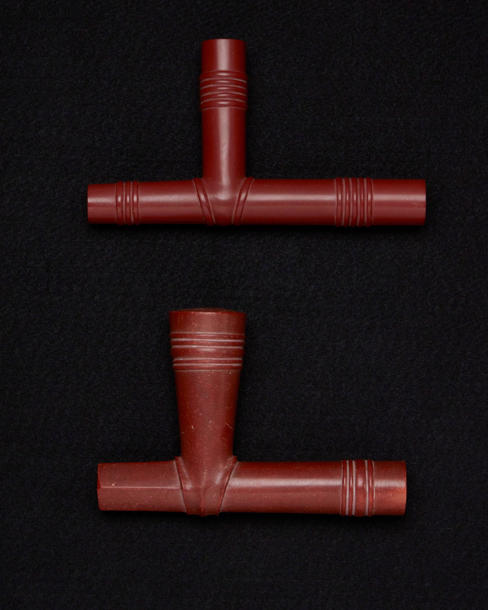 Two Sioux Catlinite Carved Pipes