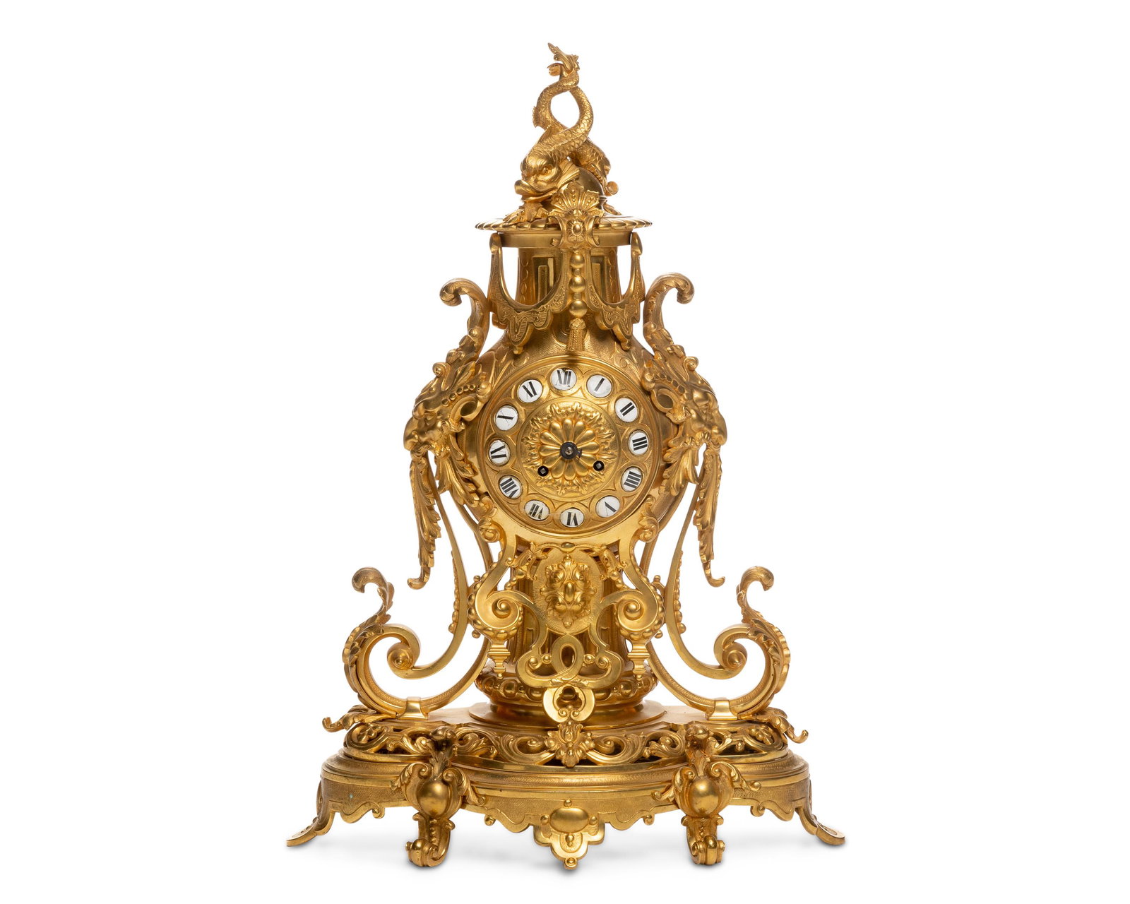 A French Samuel Marti Gilt Bronze Mantle Clock