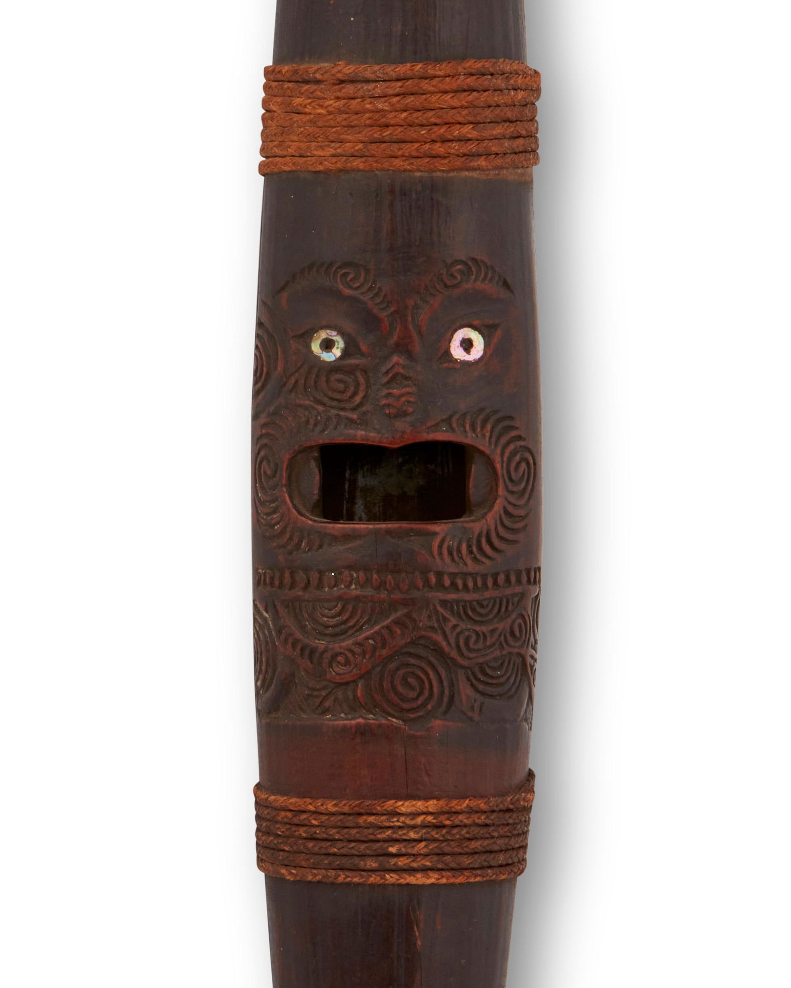 A Maori "putorino" Wooden Wind Instrument
