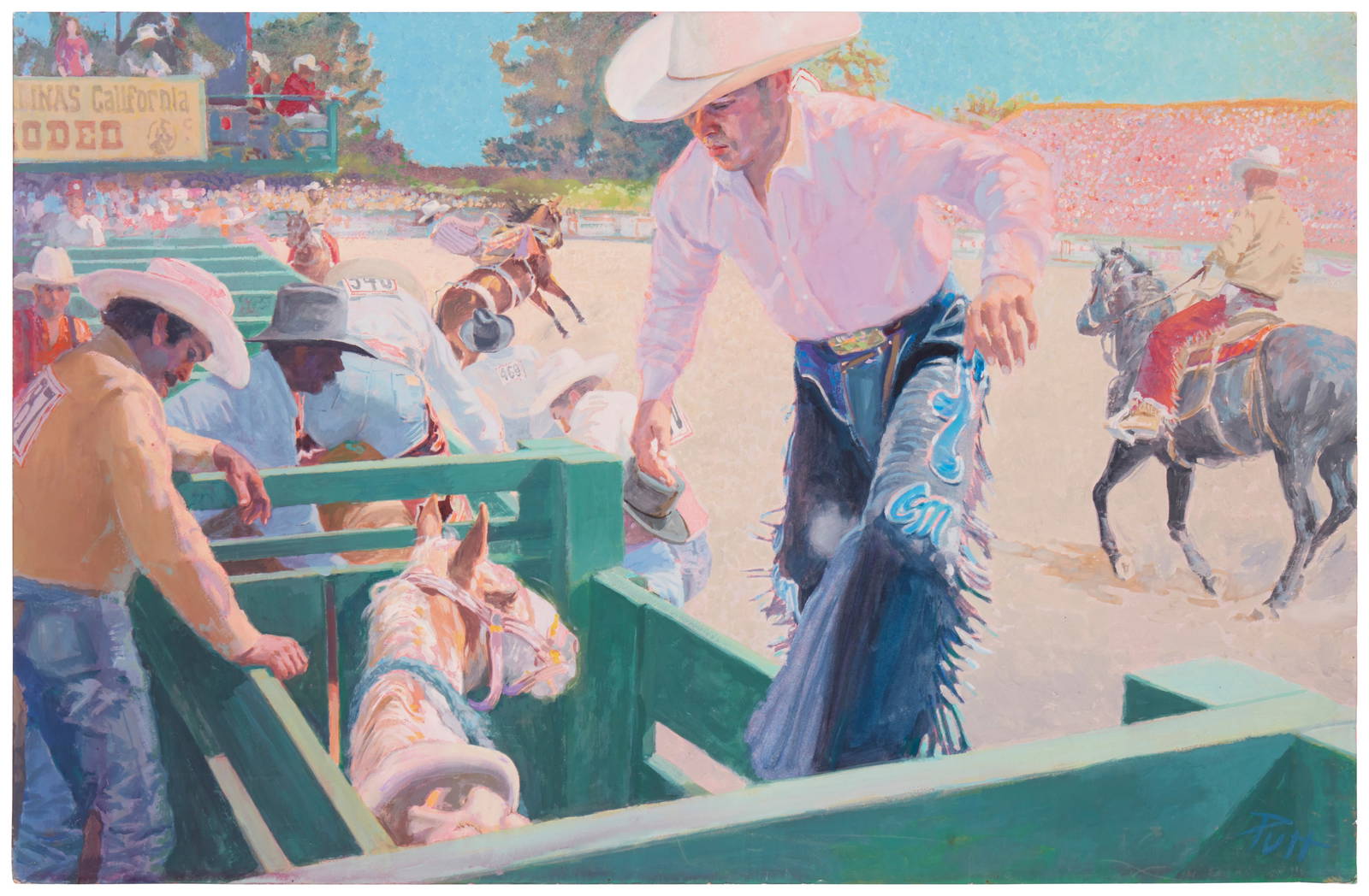Donald "putt" Putman (1926-2007), "bareback," Acrylic On Illustration ...