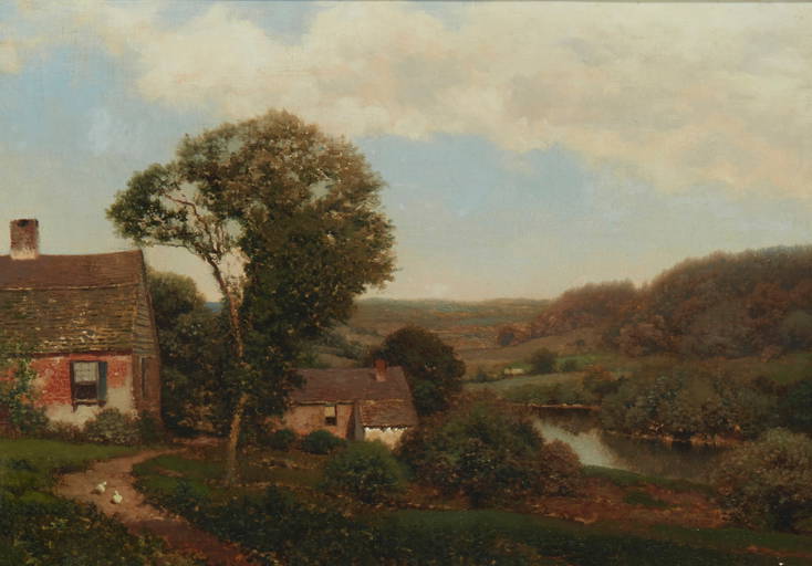 Henry Pember Smith (1854 1907), " Home On The Hillside," Oil On Canvas ...