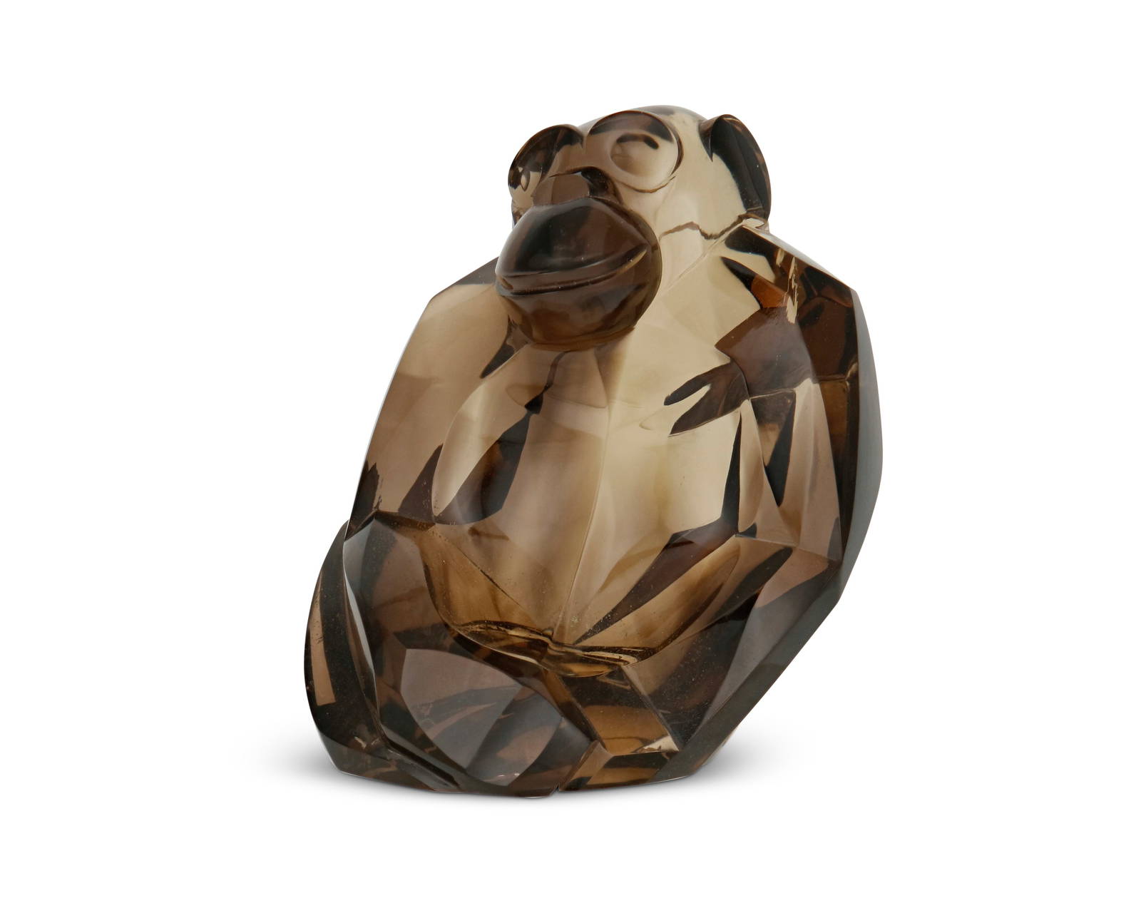 A Carved Smoky Quartz Monkey Auction