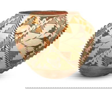 An Acoma/laguna Pueblo Polychrome Pottery Olla Auction