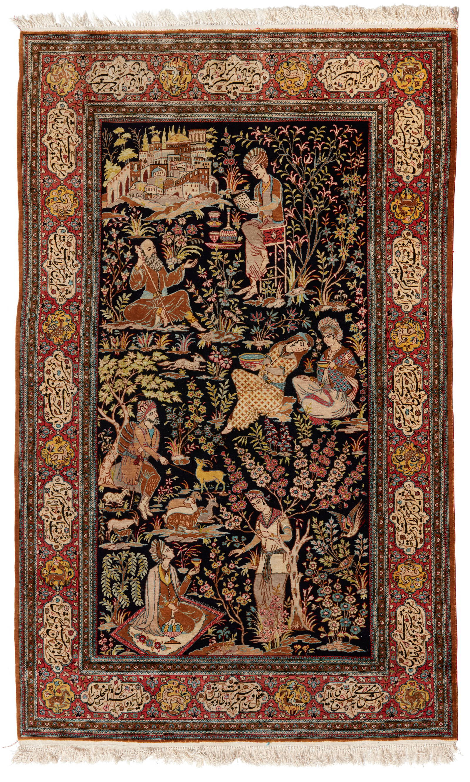 A Ghom Pictorial Rug Auction