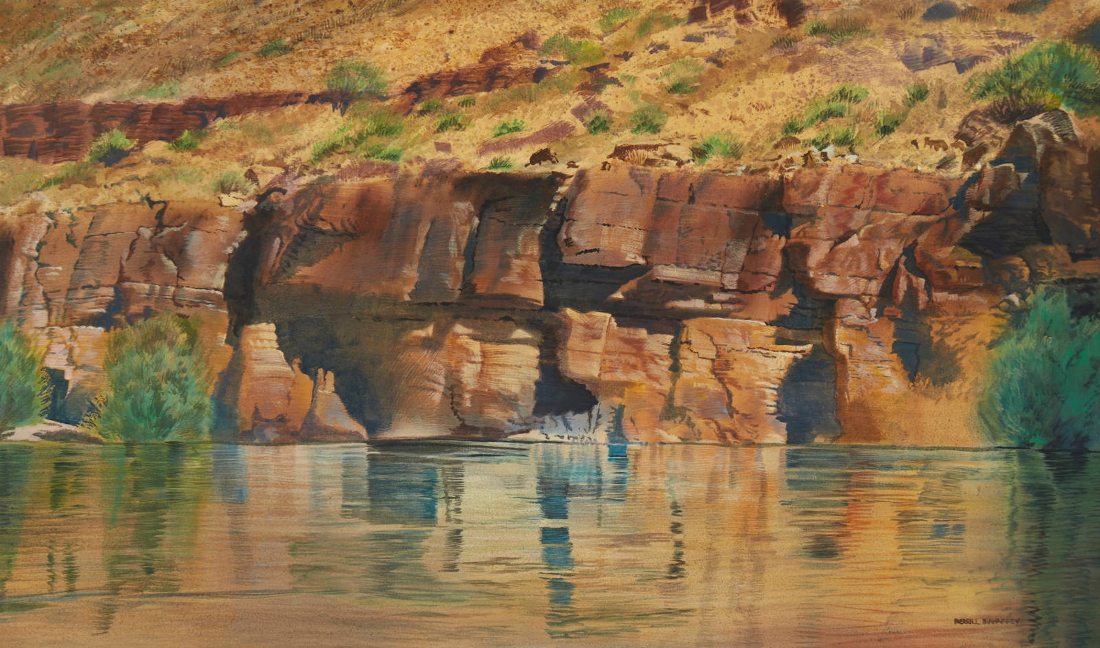 Merrill Mahaffey (b. 1937), "river Cliffs (grand Canyon)," 1985 Auction