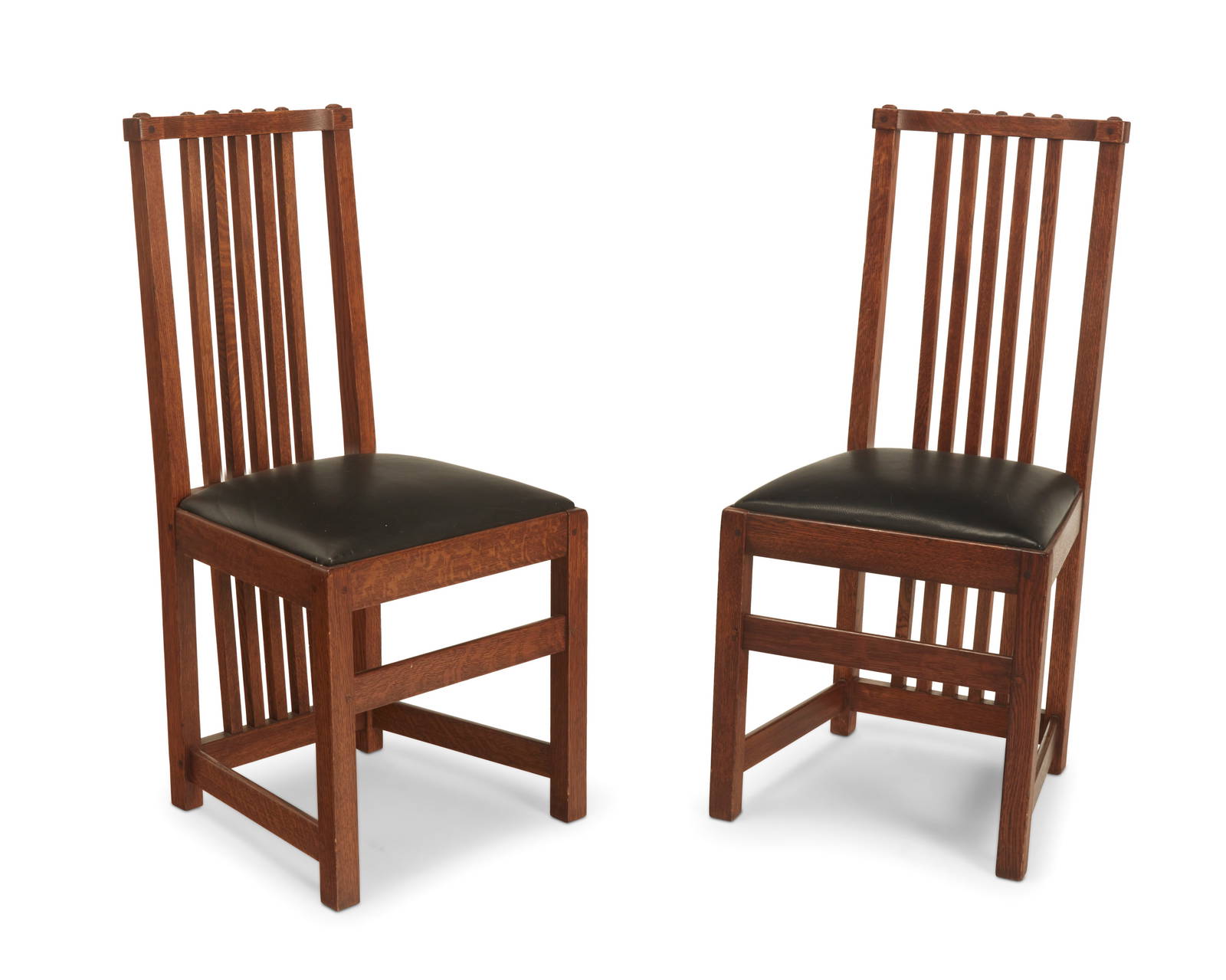 A Pair Of Limbert's Oak Side Chairs Auction