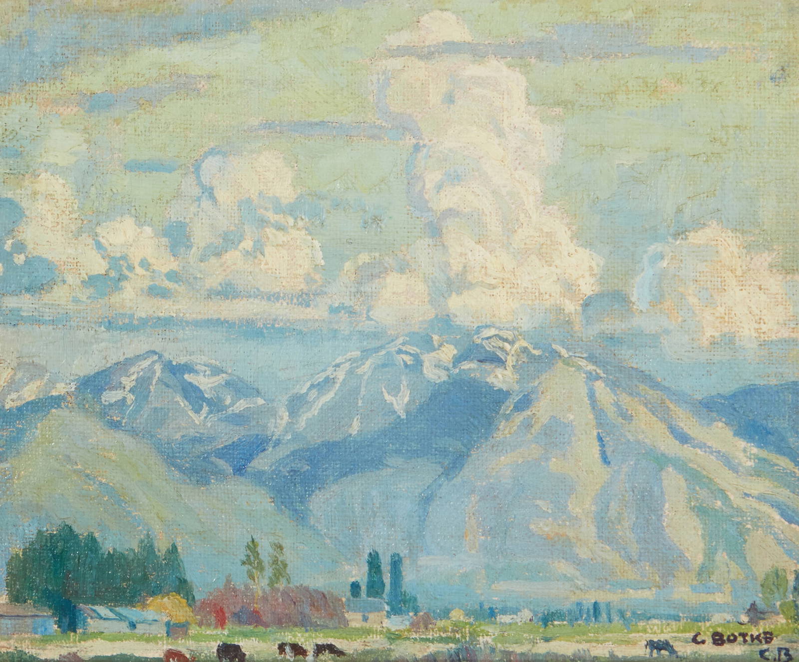 Cornelis Botke (1887-1954), "topa Topa Mountain" (ojai), 1927 Auction