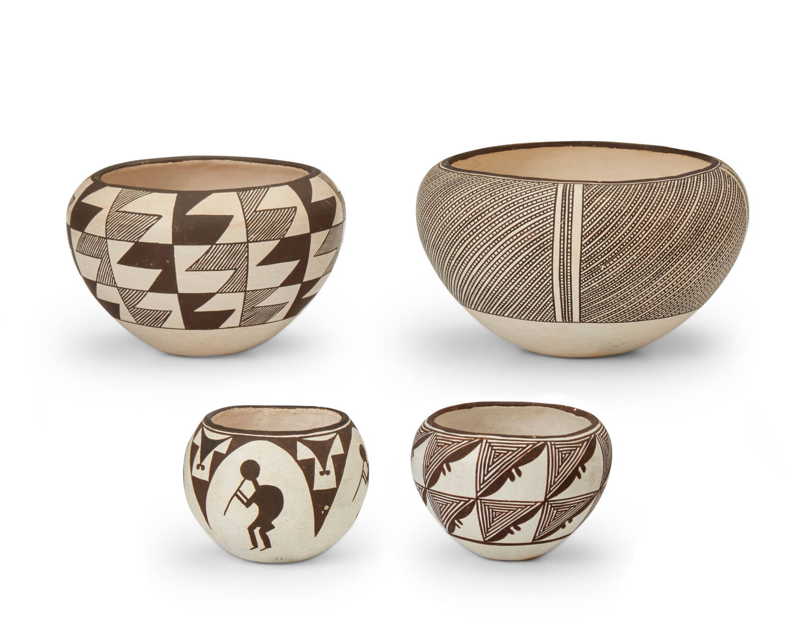 A Group Of Acoma Pueblo Pottery Bowls Auction