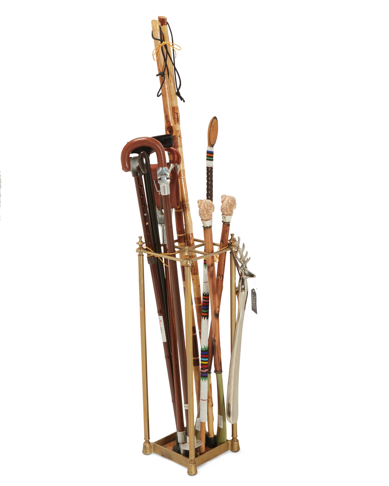 A Brass Cane Stand And Group Of Walking Implements - Jul 30, 2025 ...