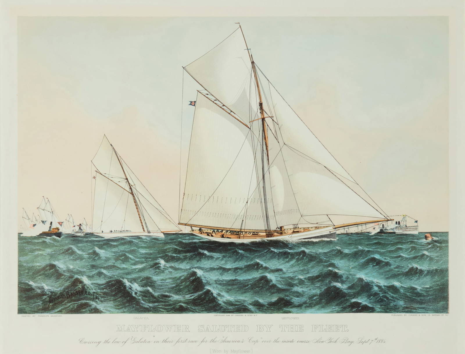 After Franklyn Bassford (1857-1897), "mayflower Saluted By The Fleet ...