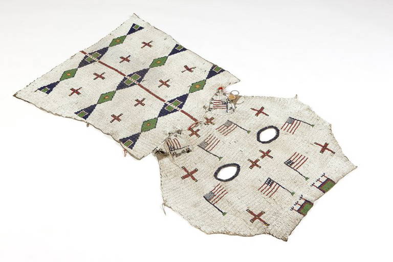 A Sioux Beaded Hide Horse Mask