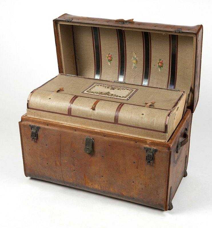 A vintage leather barrel-top steamer trunk - Feb 23, 2016 | John Moran ...