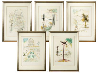 1970 Golden Gate Bridge Etching By Salvador Dali