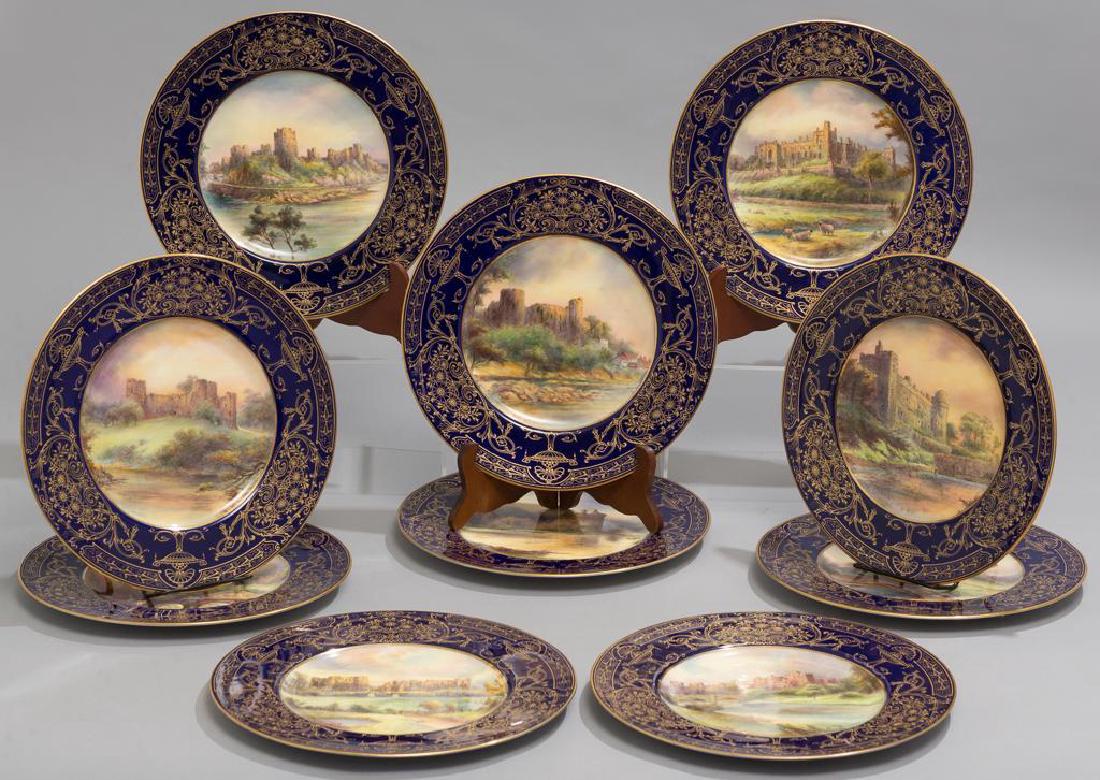 Set-10 Hand Painted Royal Worcester 'Castle' Plates - Jul 02, 2017 ...