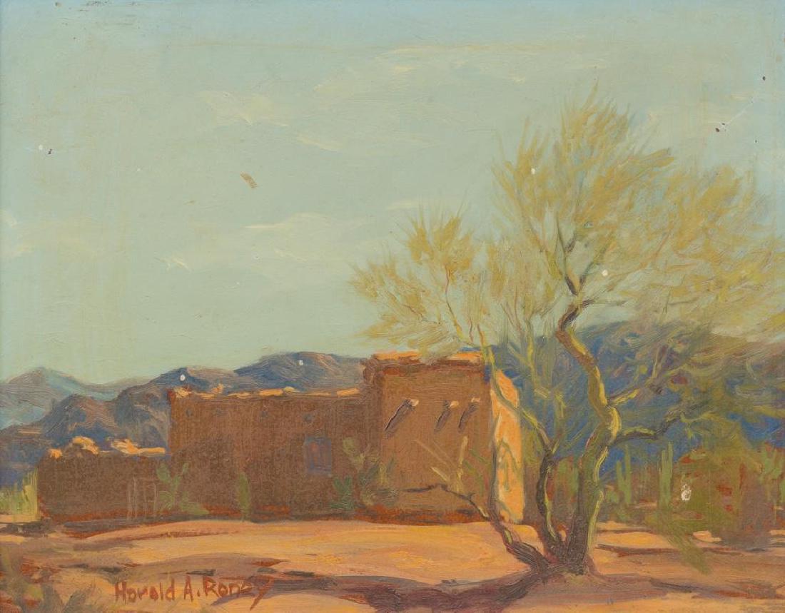 Harold Roney (1899-1986), "Adobe Hacienda", oil