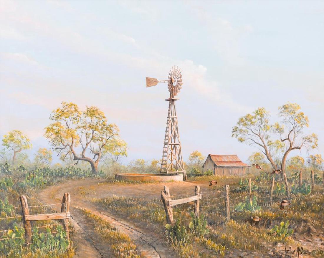 Arthur McCall, Ranch Road, oil on board, 16 x 20"