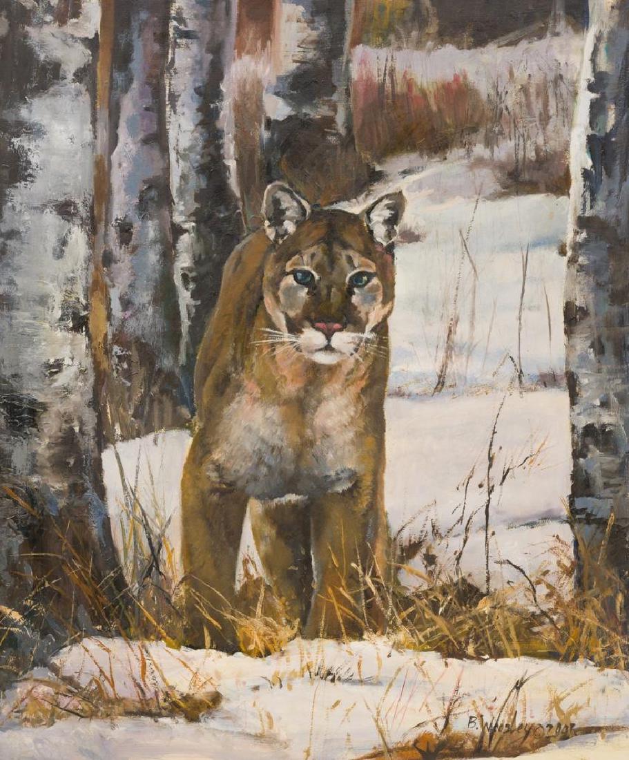 Brigitte Woosley, Mountain Lion in Winter, 2001, oil