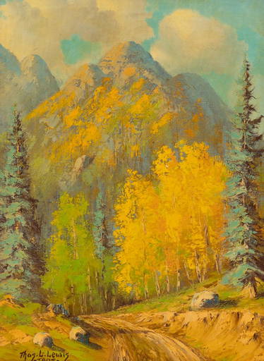 Thomas L. Lewis (1907 1978), "taos", Oil On Canvas,