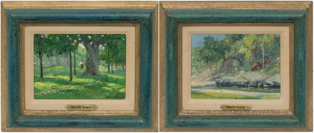 Olin Travis (1888-1975), Pair of Landscapes, oil