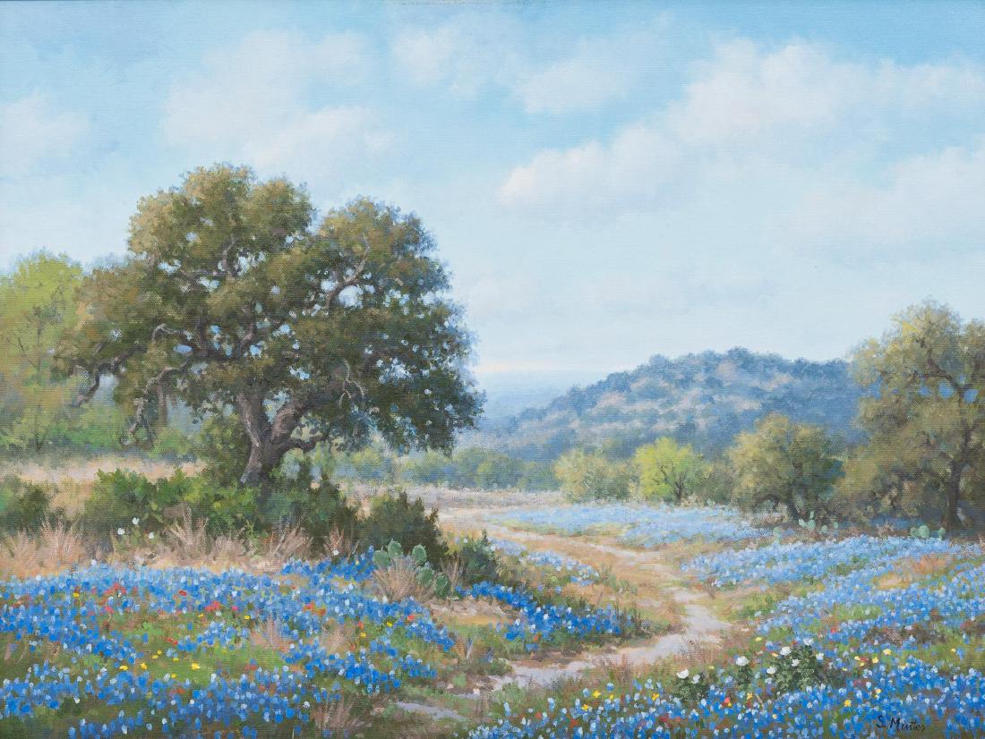 Sally Minter (b. 1954), Bluebonnets, acrylic on canvas,