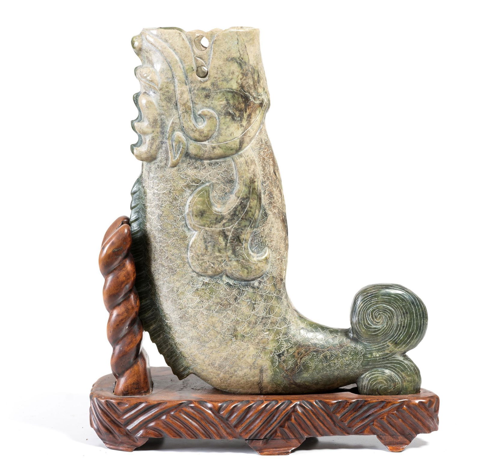 Carved Stone Fish Sculpture - Oct 12, 2019 | Vogt Galleries Texas in TX