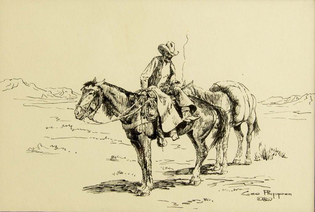 George Phippen (1915 - 1966), Cowboy, 1946, pen & ink