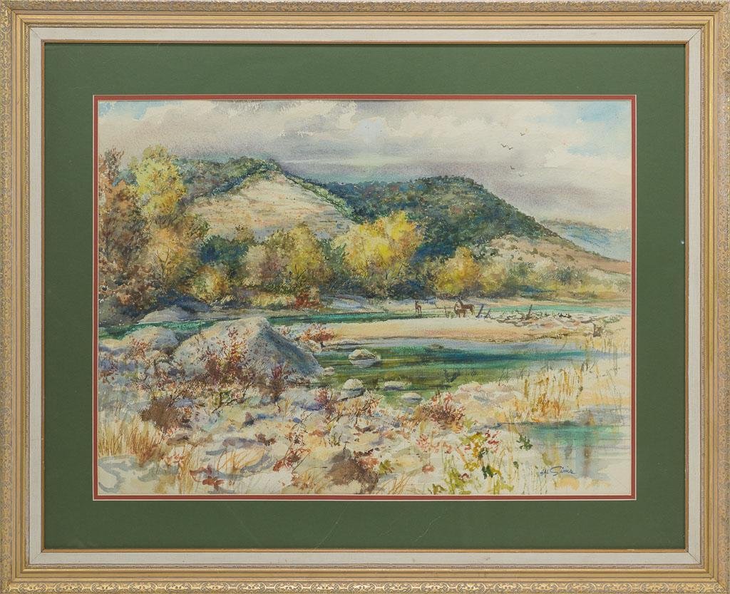 Hal Sims (1912-2002), Bandera landscape, watercolor