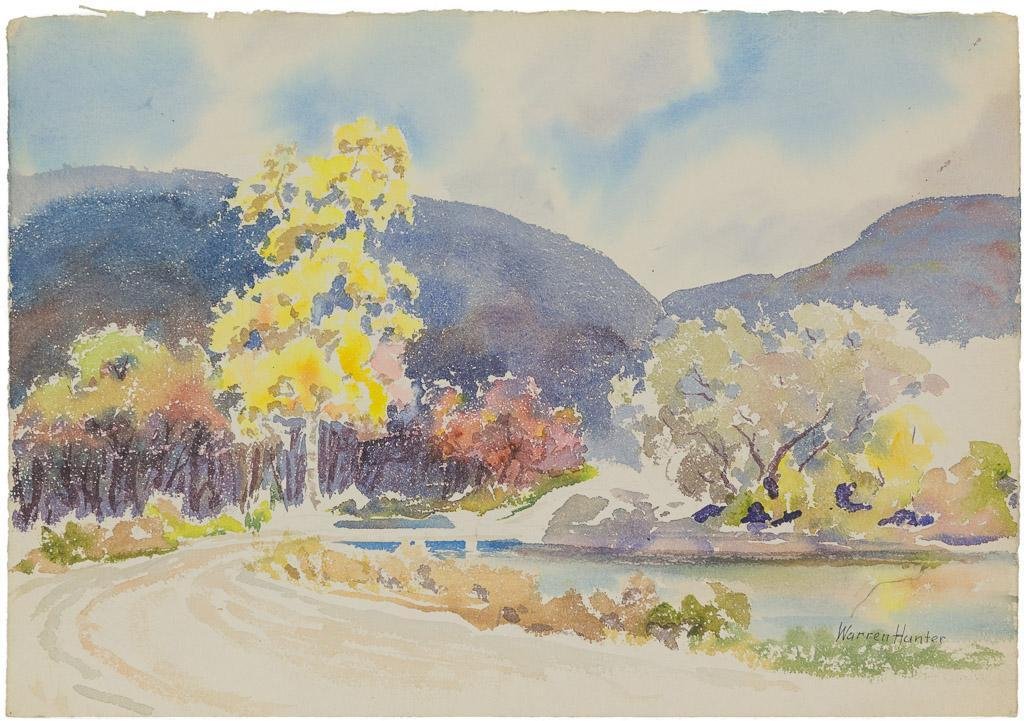 Warren Hunter (1904-1993), "Yellow Tree", watercolor