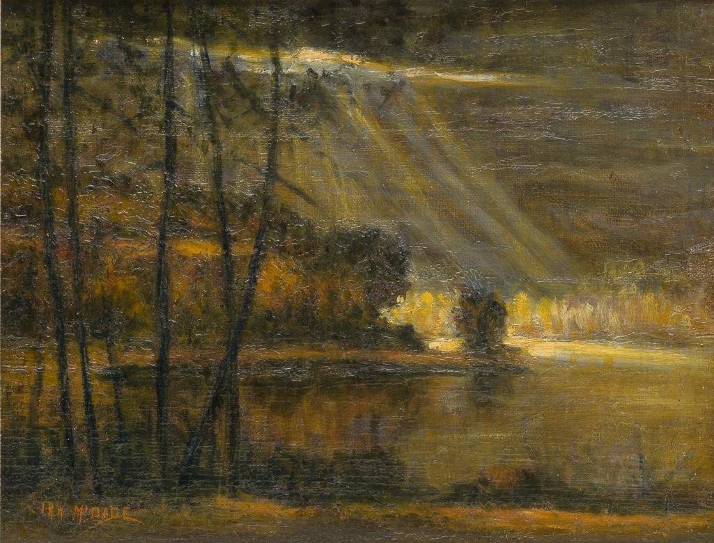 Ira McDade (1867-1951), Sunshowers, oil on board