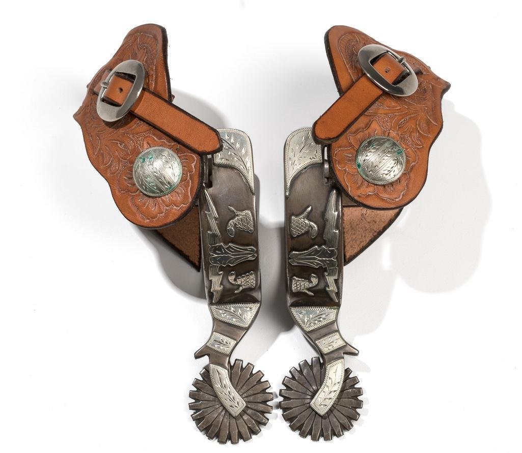 Danny Pollard Double Mounted Steer Head Spurs