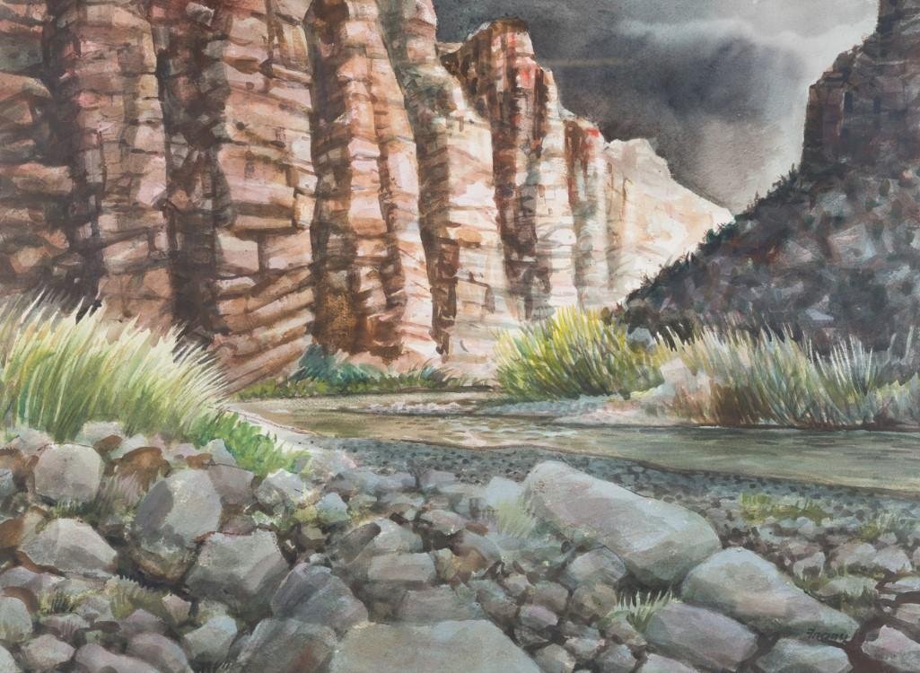 Michael Frary (1918-2005), Canyon, watercolor