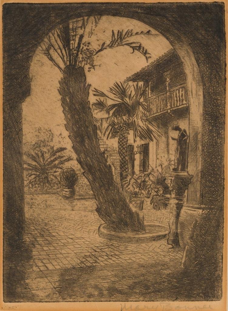 Mary Bonner (1887-1935), "McNay Patio", 1930, etching - Aug 21, 2016 ...