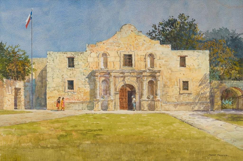 James Kramer (b. 1927), "The Alamo", watercolor
