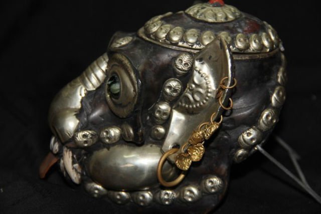 Extremely Rare Tibetan Kapala Monkey Shaped Skull 19th