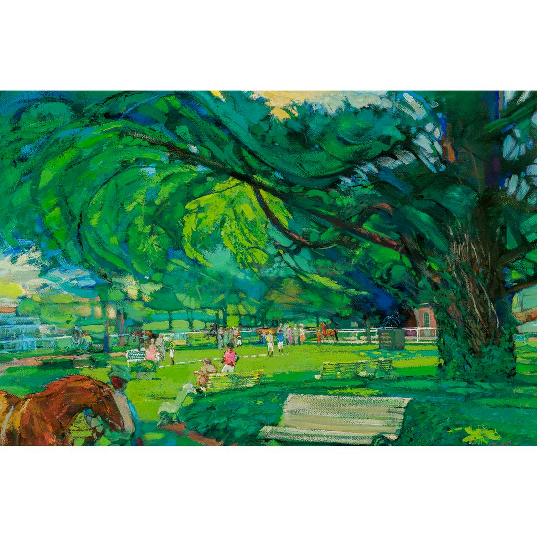 George Claxton The Walking Ring At Belmont Park