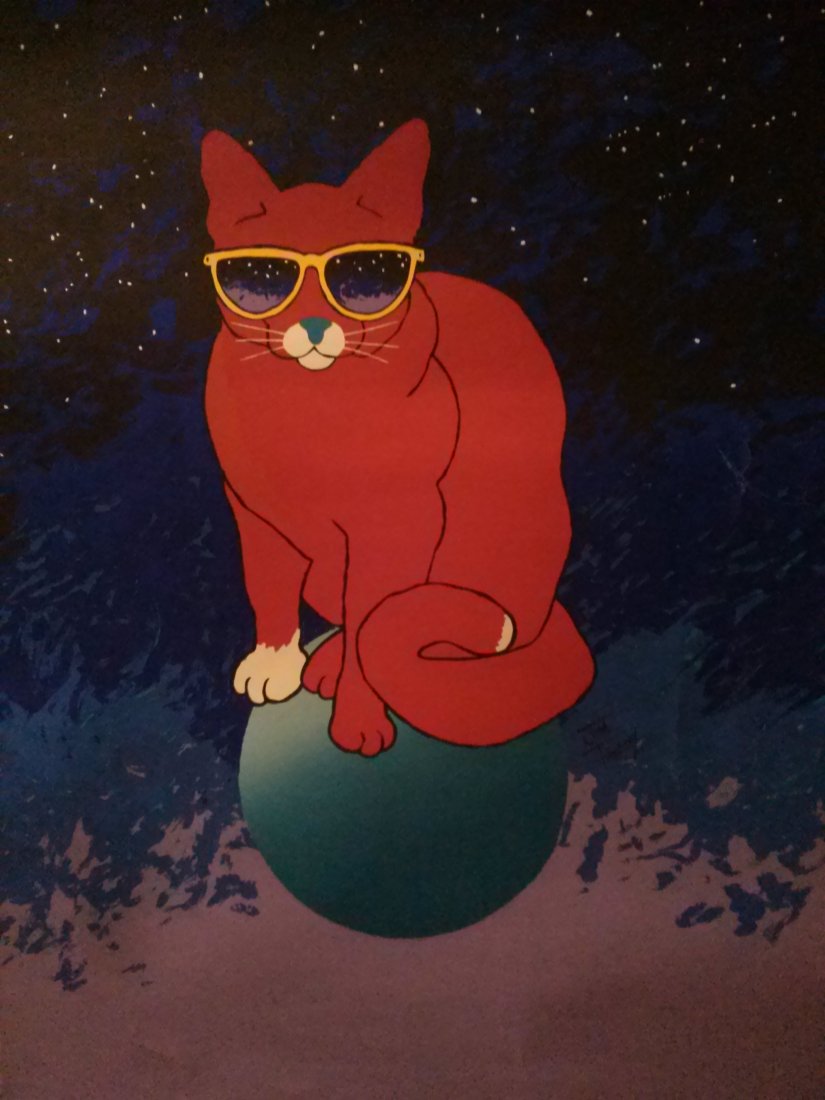 Jim Tweedy Original Screen Print 'world Tour' Cat