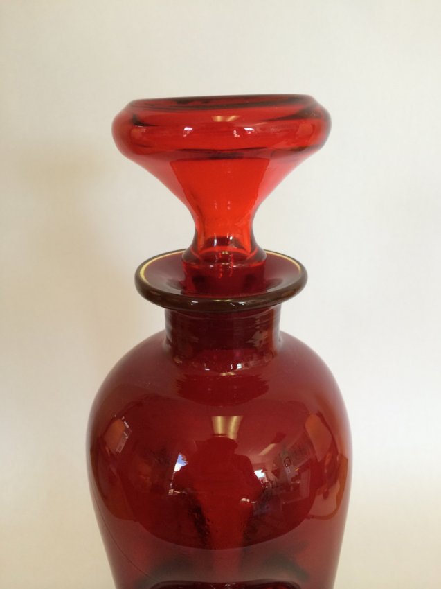 Blenko Glass Red Decanter Mid Century : Lot 2016