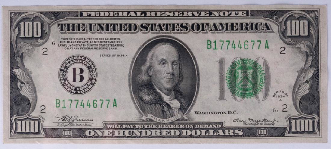Series 1934a U.s. $100 Note