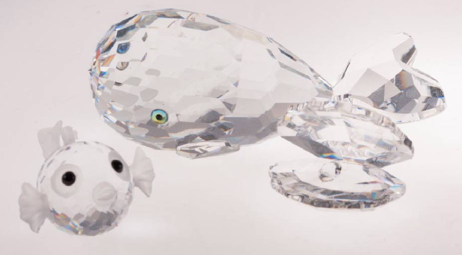 Swarovski Crystal Whale, Goldfish And Clamshell