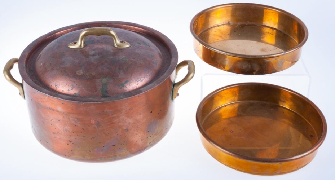 Copper & Brass Cooking Pans Trio