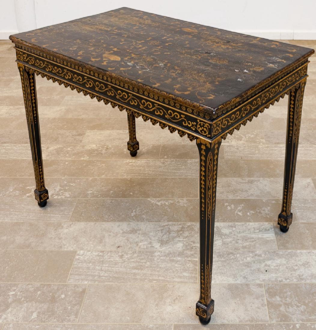 Black Lacquered Tea Table, Chinese Style