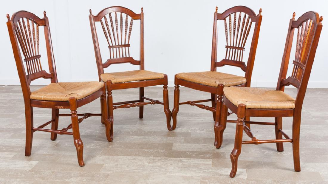 Ethan Allen Rush Bottom Chairs Set, Four (4)