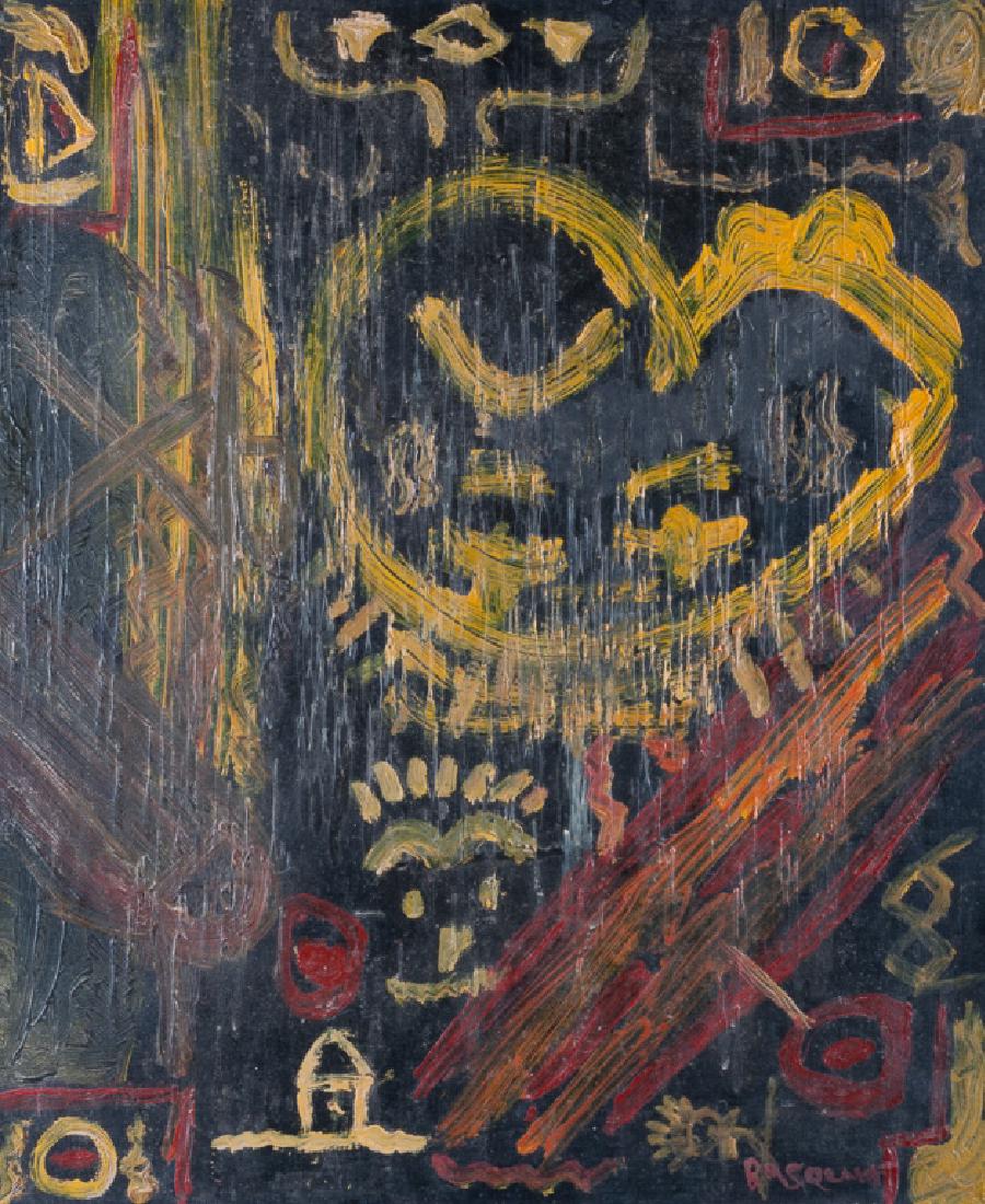 Basquiat Abstract Abstract Oil & Wax On Canvas