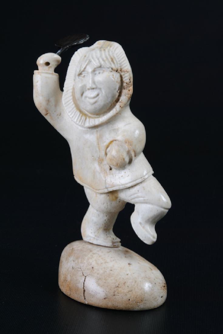 Inuit Carved Bone Figure of a Hunter